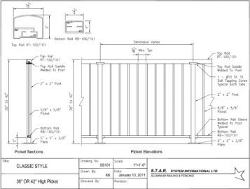 Aluminum Rail | Fence | Vinyl Fence | Product Specifications